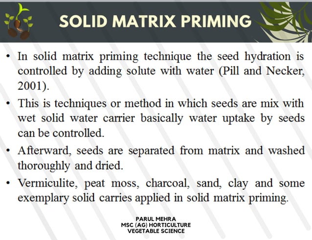 Advances in Seed priming | PDF | Agriculture | Industries