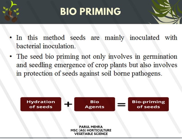 Advances in Seed priming | PDF | Agriculture | Industries