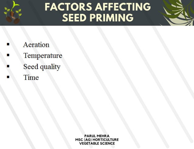 Advances in Seed priming | PDF | Agriculture | Industries