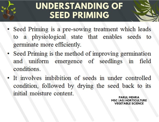 Advances in Seed priming | PDF | Agriculture | Industries
