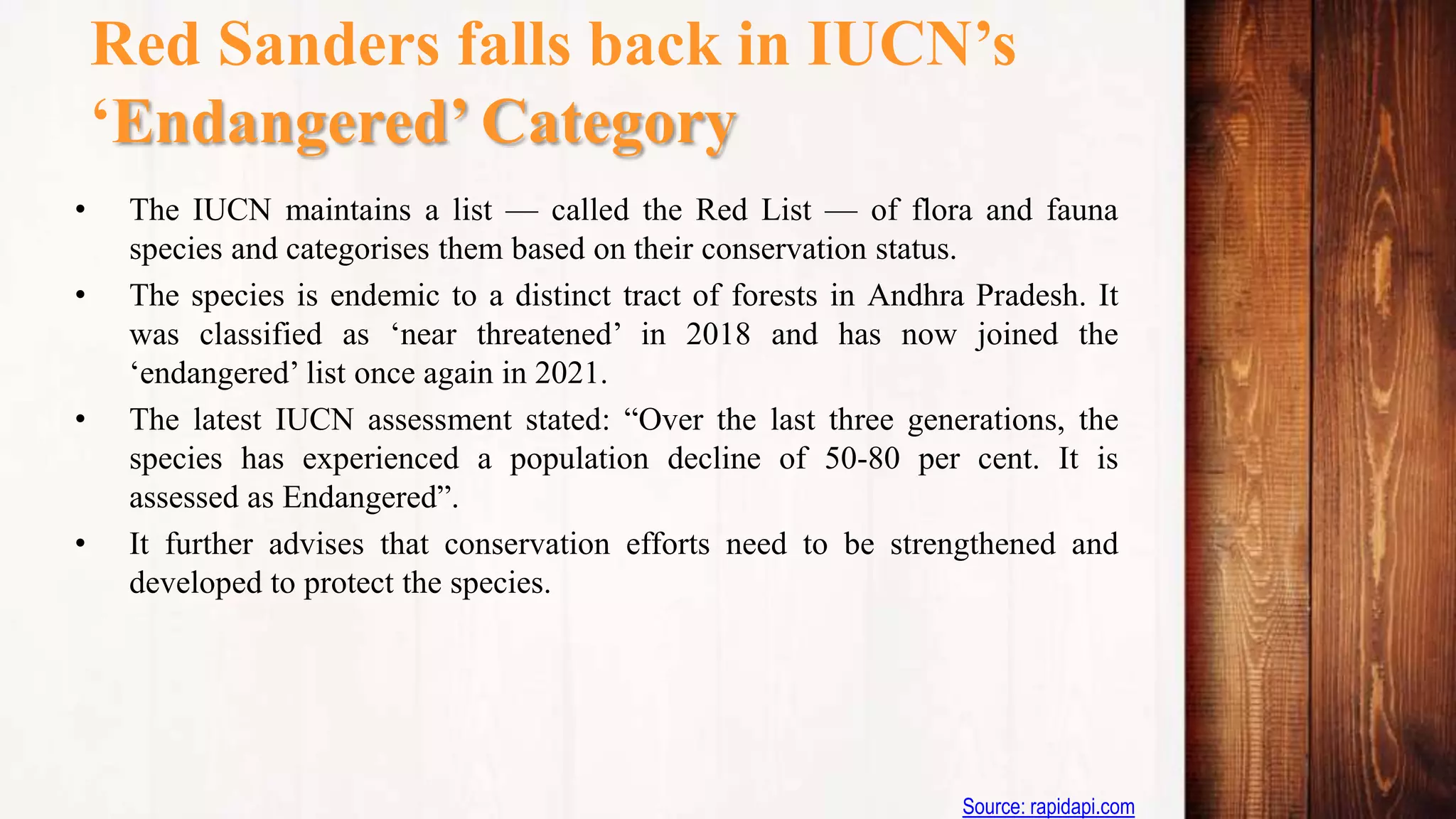 pterocarpus santalinus (RED SANDERS) THE ENDANGERED TREE | PPTX