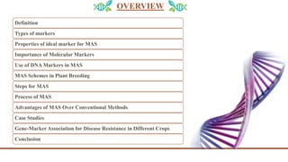 Role of Marker Assisted Selection in Plant Resistance | PPTX