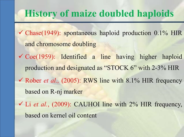 Doubled Haploid Technology for Line Development in Maize | PPTX ...