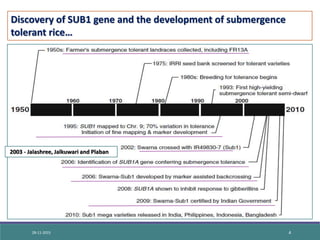 Genetics of Submergence Tolerance in Rice | PPTX | Genetics | Science