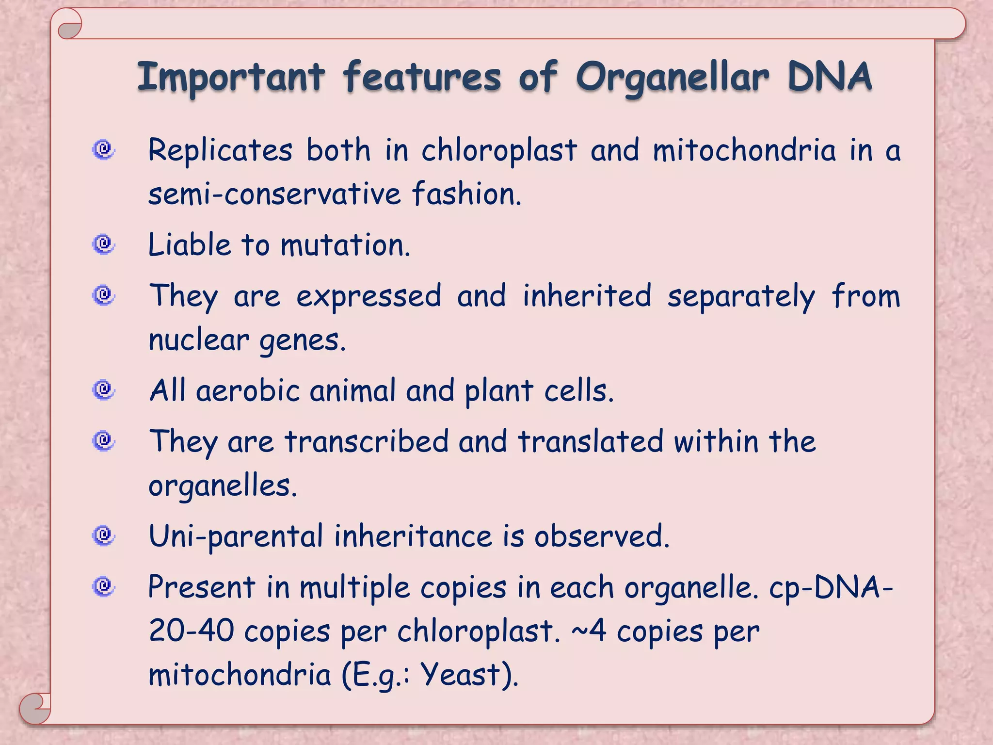 ORGANELLAR GENOME AND ORGANELLAR INHERITENCE | PPTX