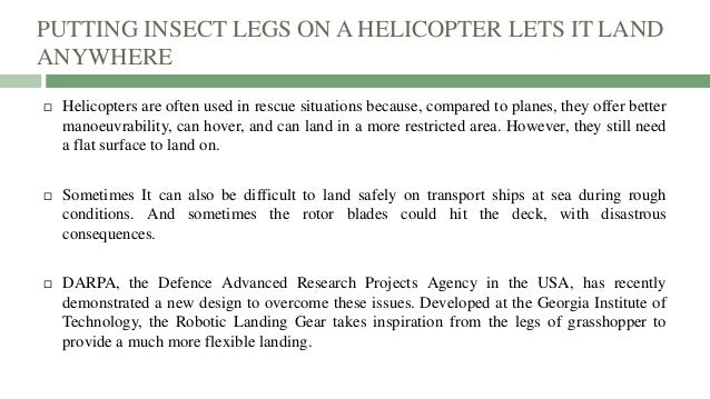 Bio-Inspiration Engineering from Insects; for Helicopters | PPTX
