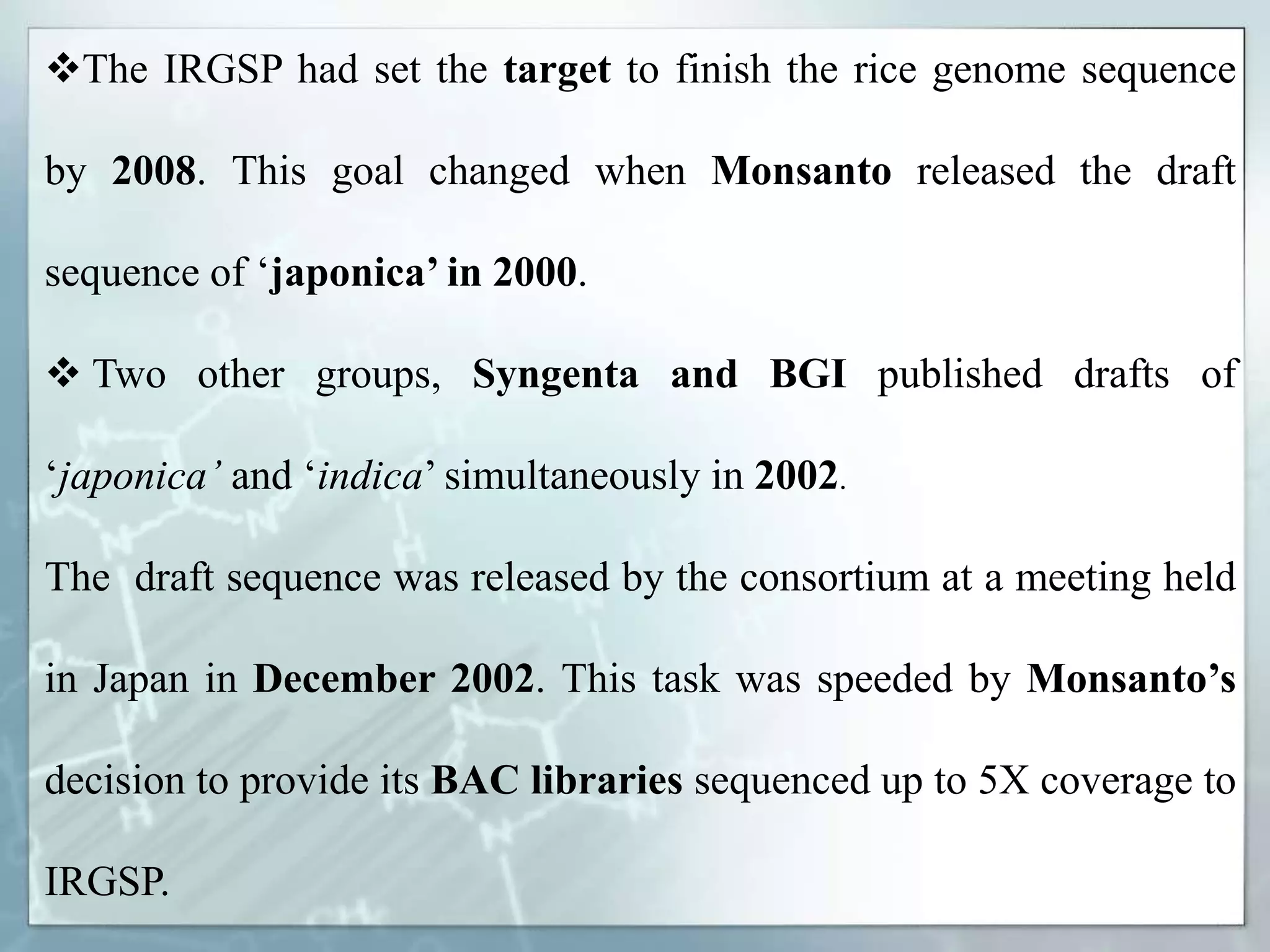 Credit seminar on rice genomics crrected | PPTX
