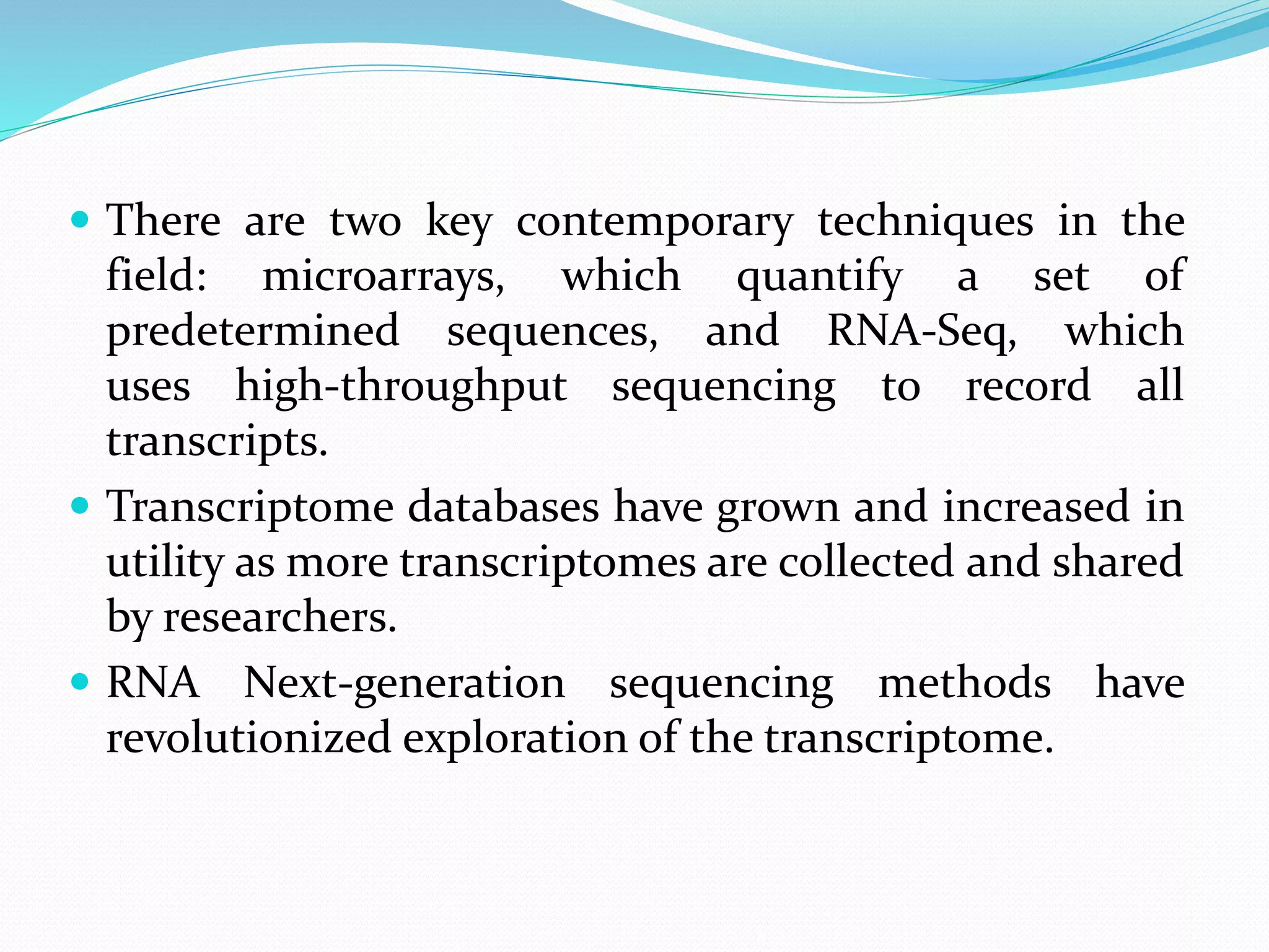 Transcriptomics: A time efficient tool for crop improvement | PPTX