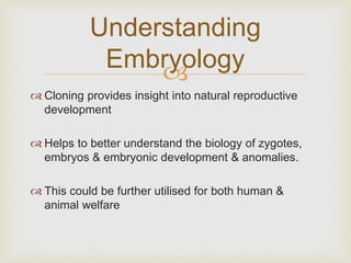 Animal Cloning Procedure, Problems and Perspectives | PPTX