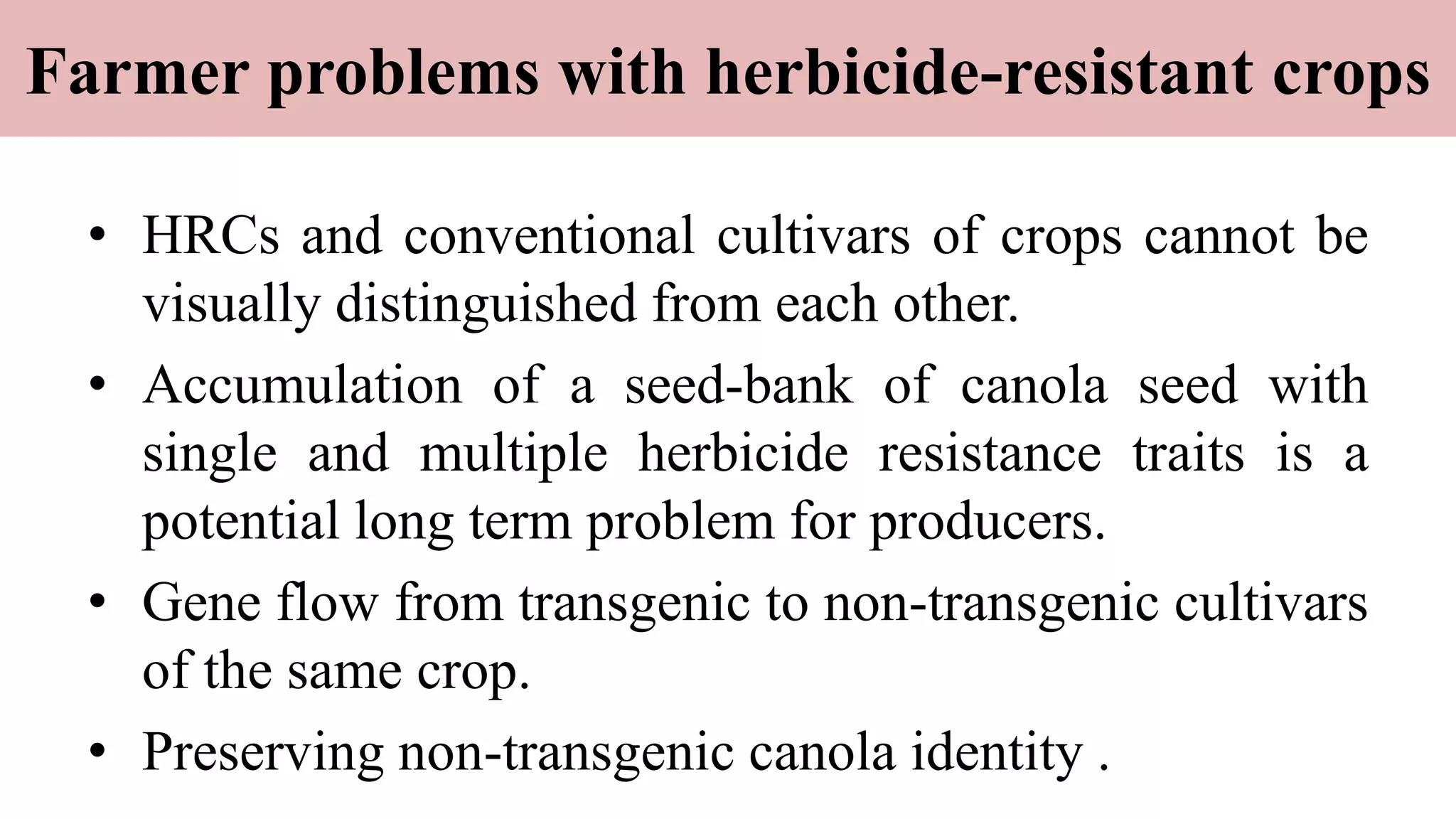 Herbicide Resistant Crops : Boon or Bane for Global Agriculture | PPTX