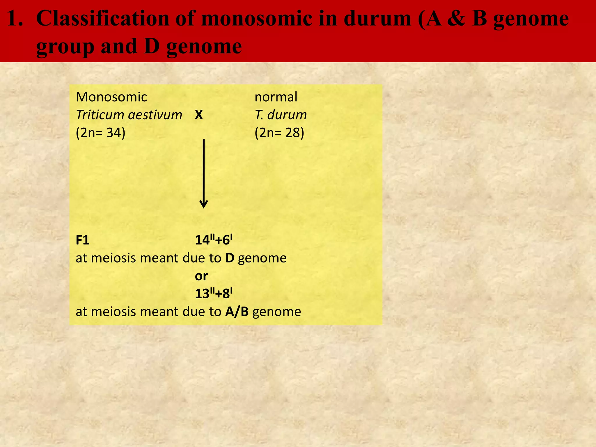 monosomics and their role in cytogenetics | PDF