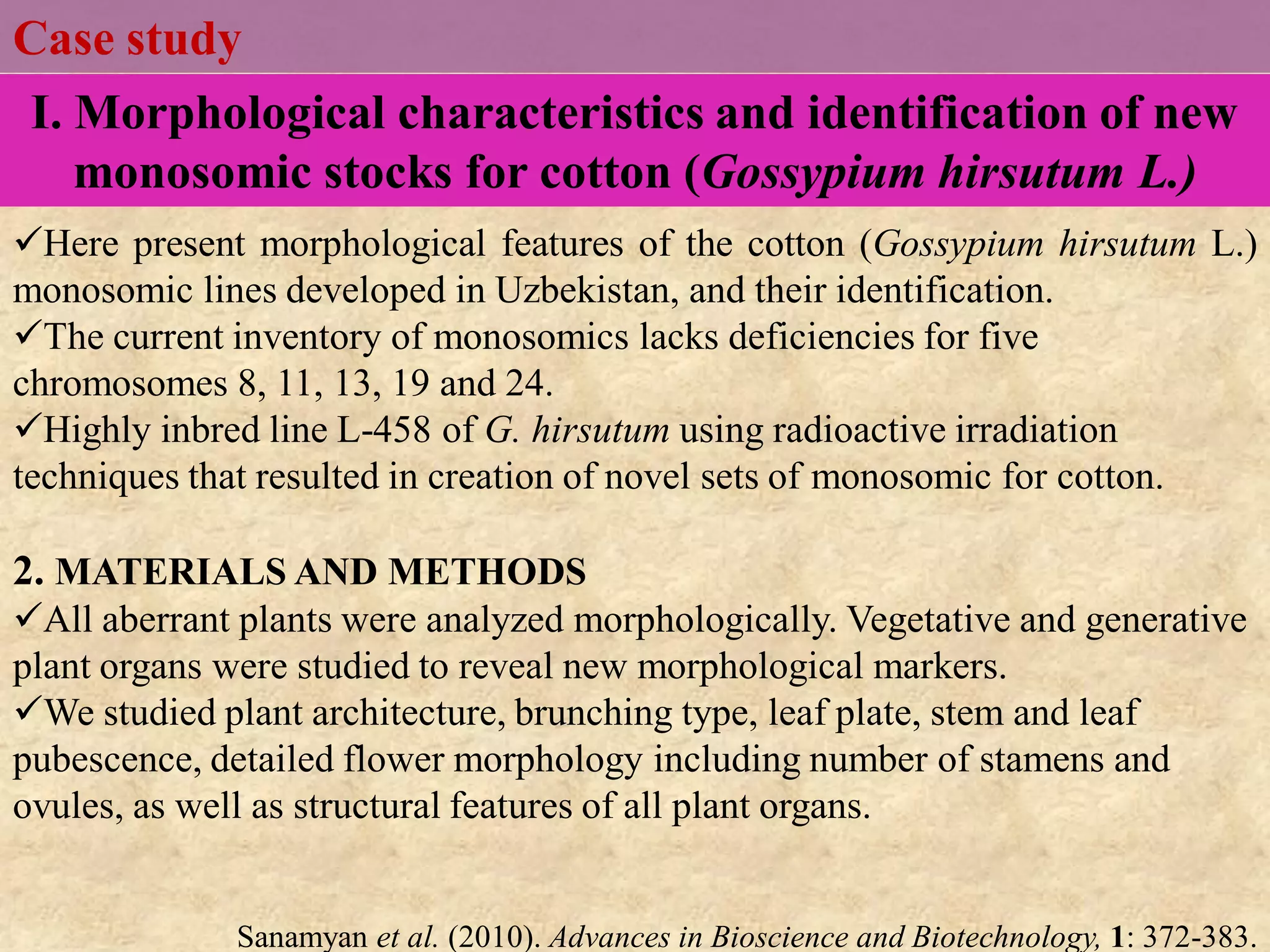 monosomics and their role in cytogenetics | PDF