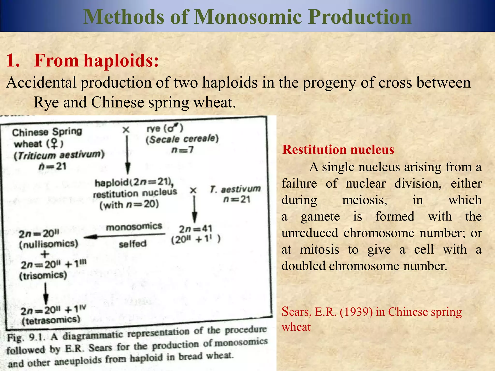 monosomics and their role in cytogenetics | PDF
