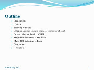High Pressure Processing for Preservation of Meat | PPTX
