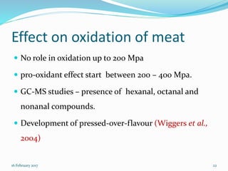 High Pressure Processing for Preservation of Meat | PPTX