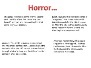 Credit sequence genres | PPT