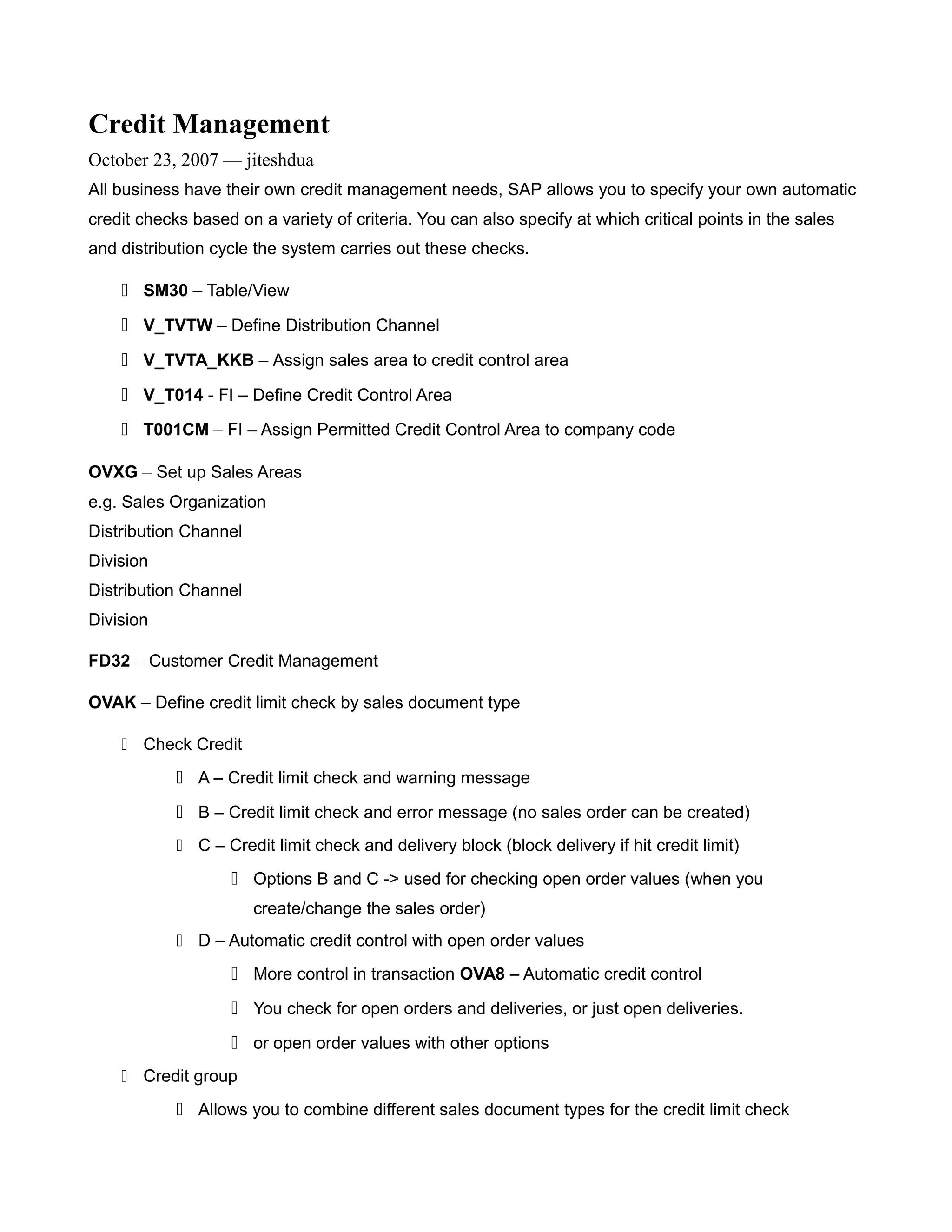 Credit setting | DOC