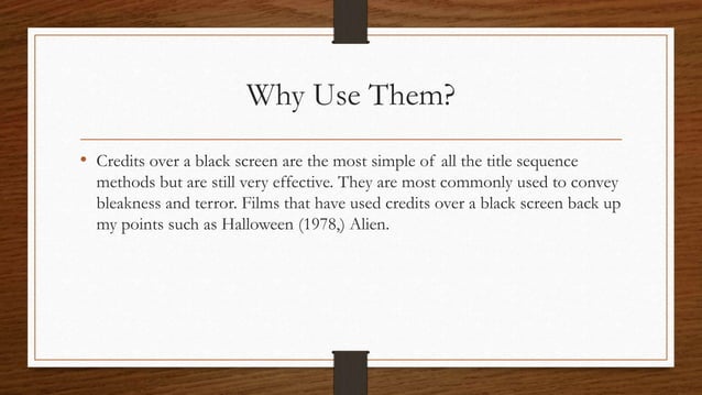 Credits Over A Black Screen | PPT
