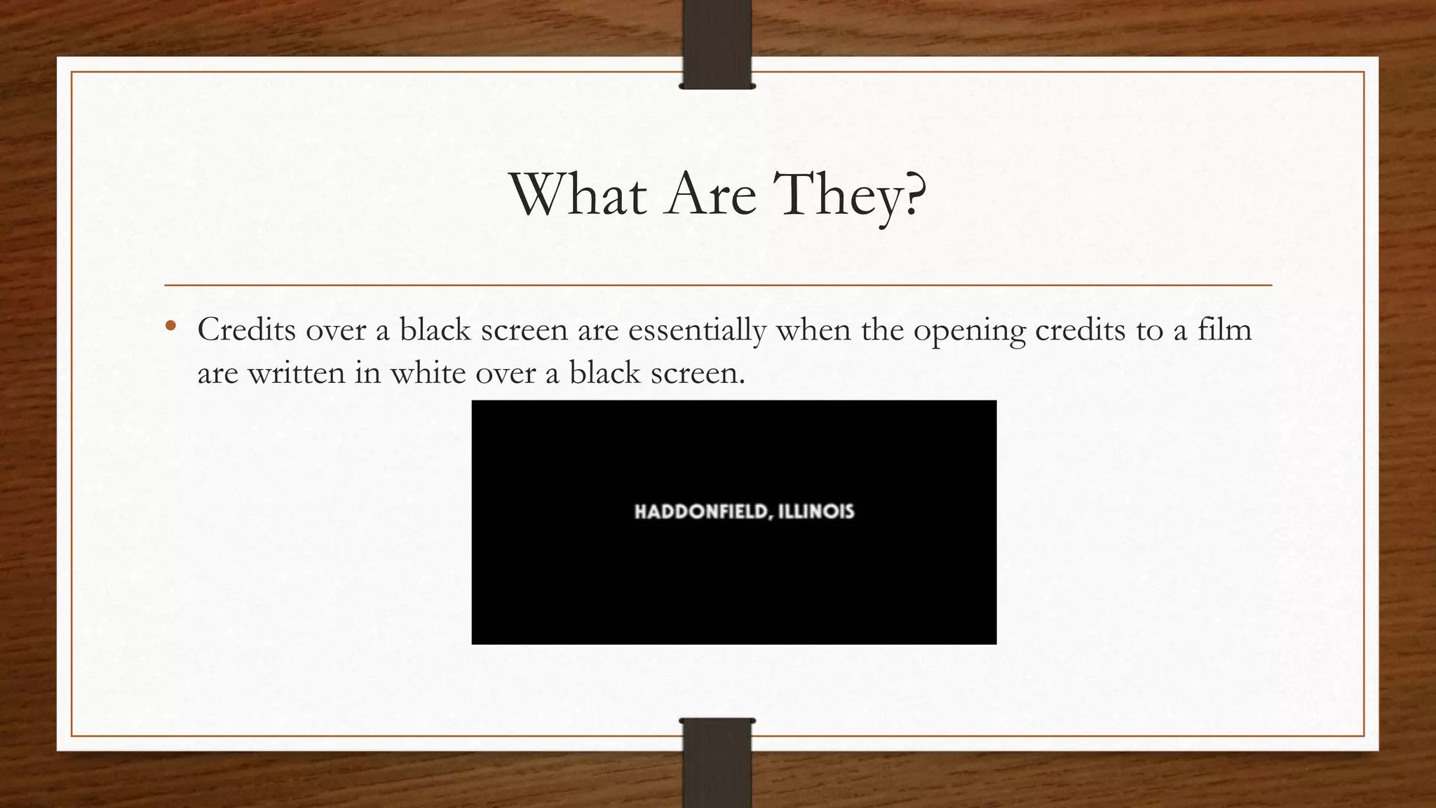 Credits over a black screen | PPTX