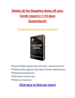 Credit Sweep Secrets Revealed | PDF