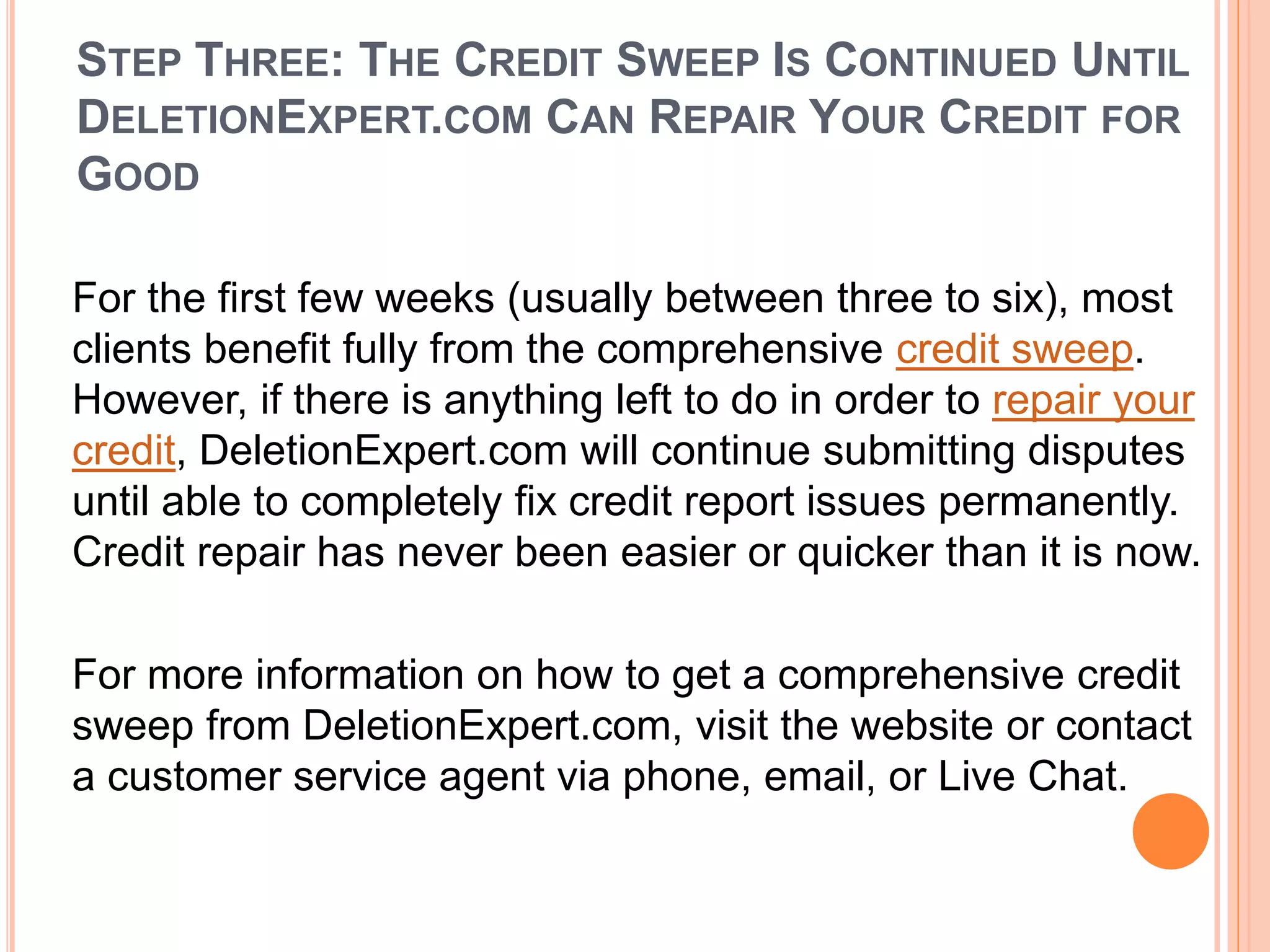 Credit sweep. | PPTX