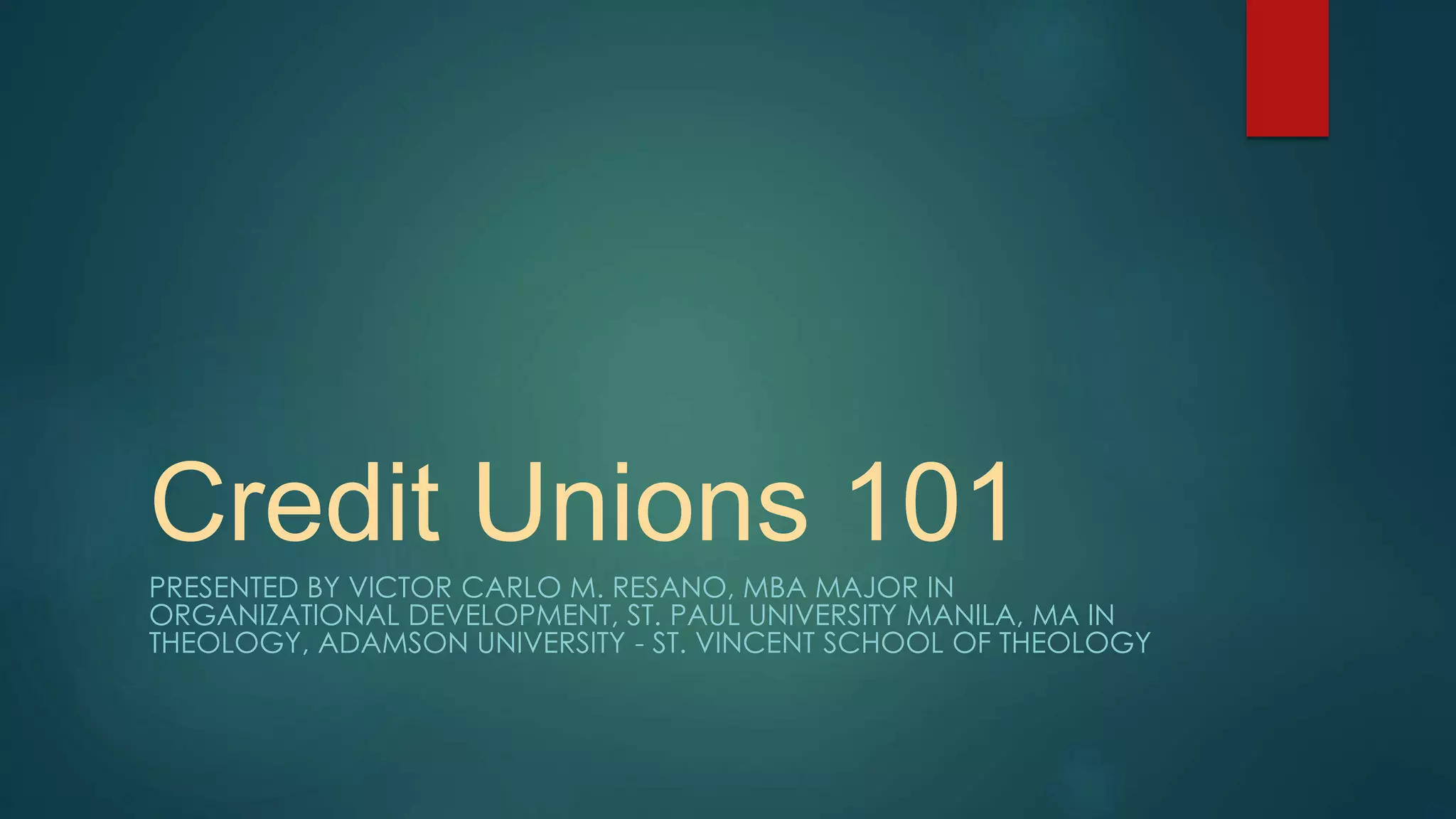 Credit Union in the Philippines | PPTX