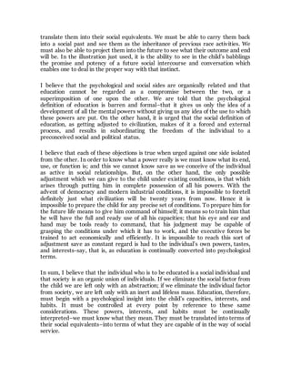 Credo pedagogico jhon dewey | DOCX