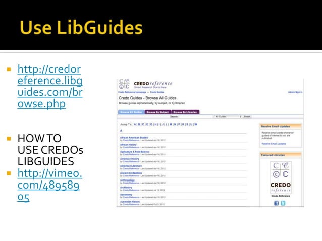 CREDO REFERENCE | PPT