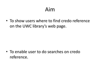 Credo reference.pptx gerald | PPT