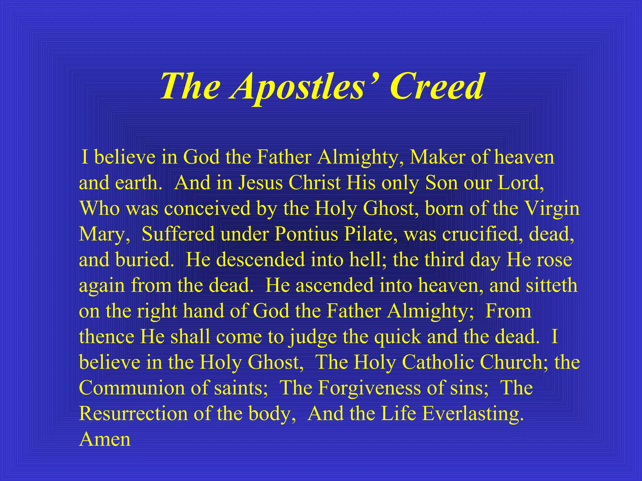 A Study of The Apostles' Creed | PPT