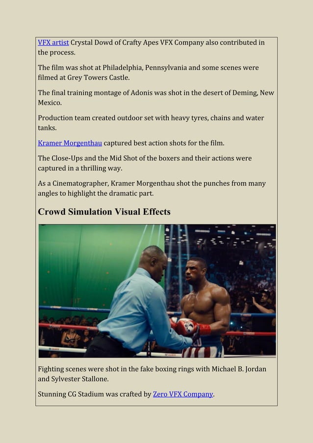 Creed II VFX Breakdown Brief Discussion | PDF