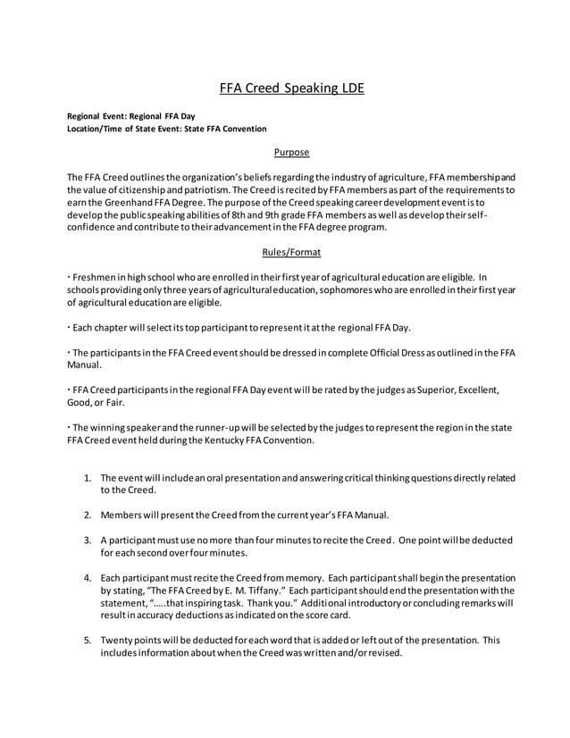 Creed speaking lde | PDF