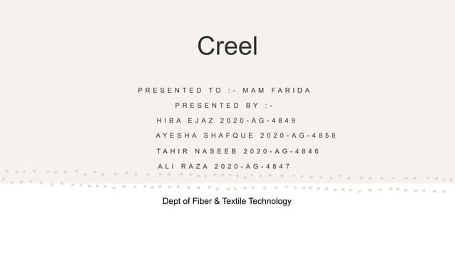 creel presentation | PPTX