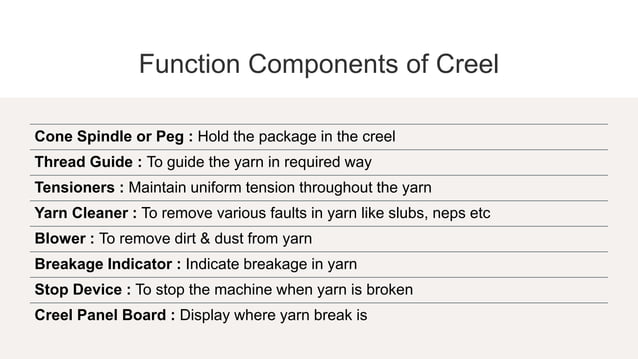 creel presentation | PPTX