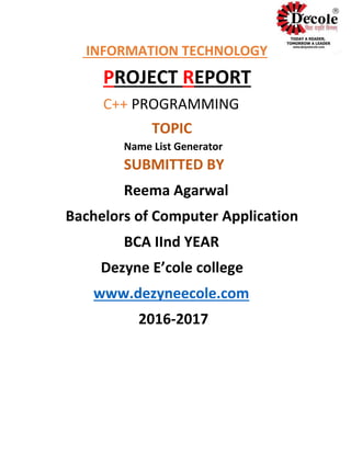 Reema Agarwal , BCA Third Year | PDF