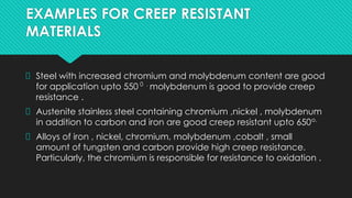 CREEP-CREEP TEST AND CREEP RESISTANT MATERIALS.pptx.pdf