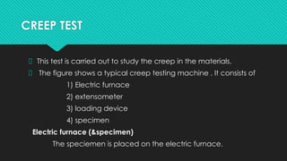 CREEP-CREEP TEST AND CREEP RESISTANT MATERIALS.pptx.pdf
