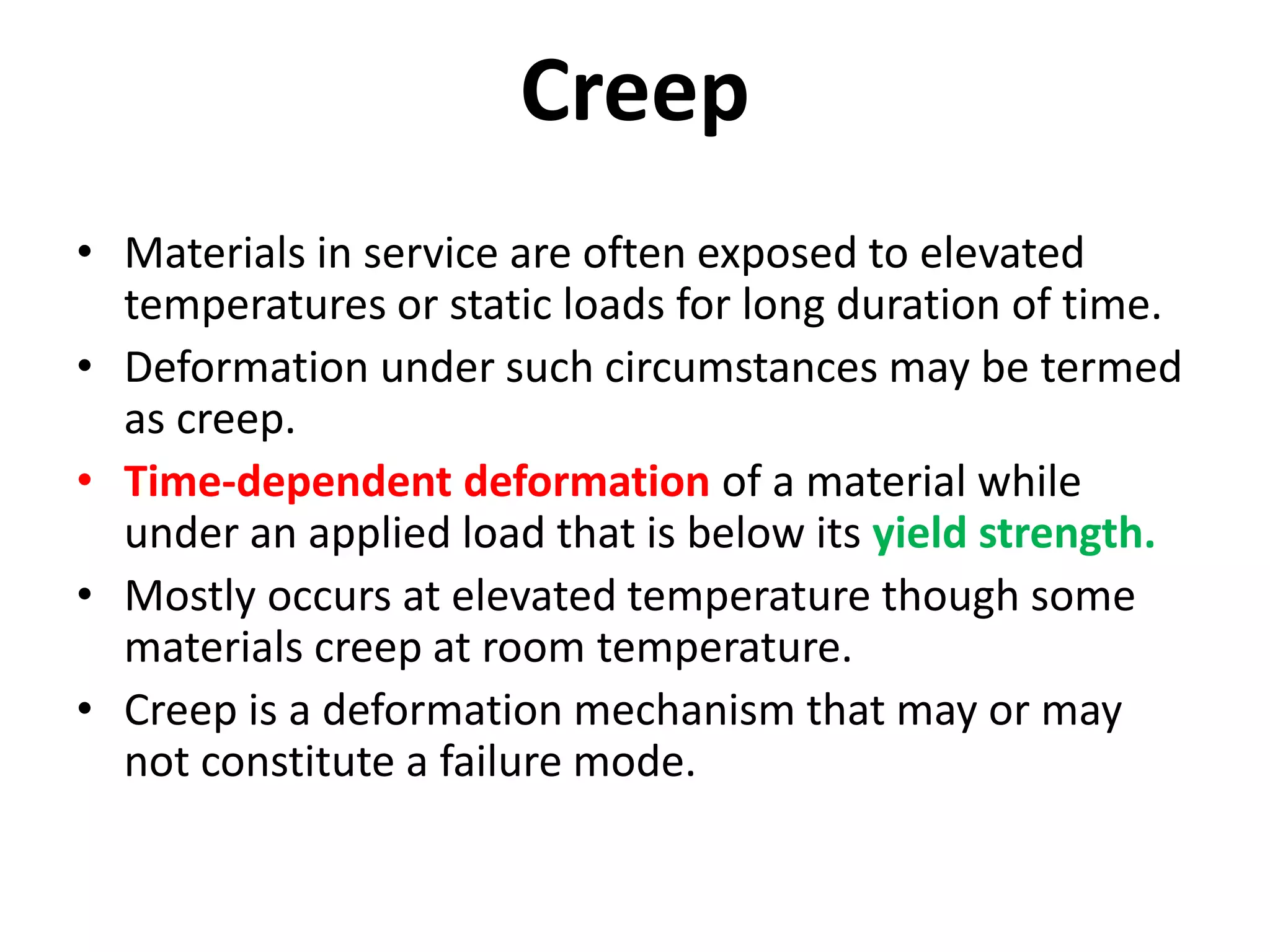 Creep of metals | PPTX | Geology | Science