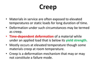 Creep of metals | PPTX | Geology | Science