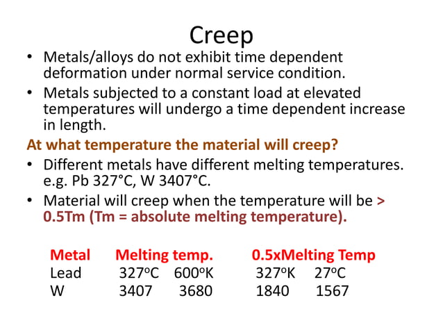 Creep of metals | PPTX | Geology | Science