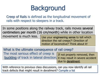 06 Creep of Rails (Railway Engineering Lectures هندسة السكك الحديدية ...
