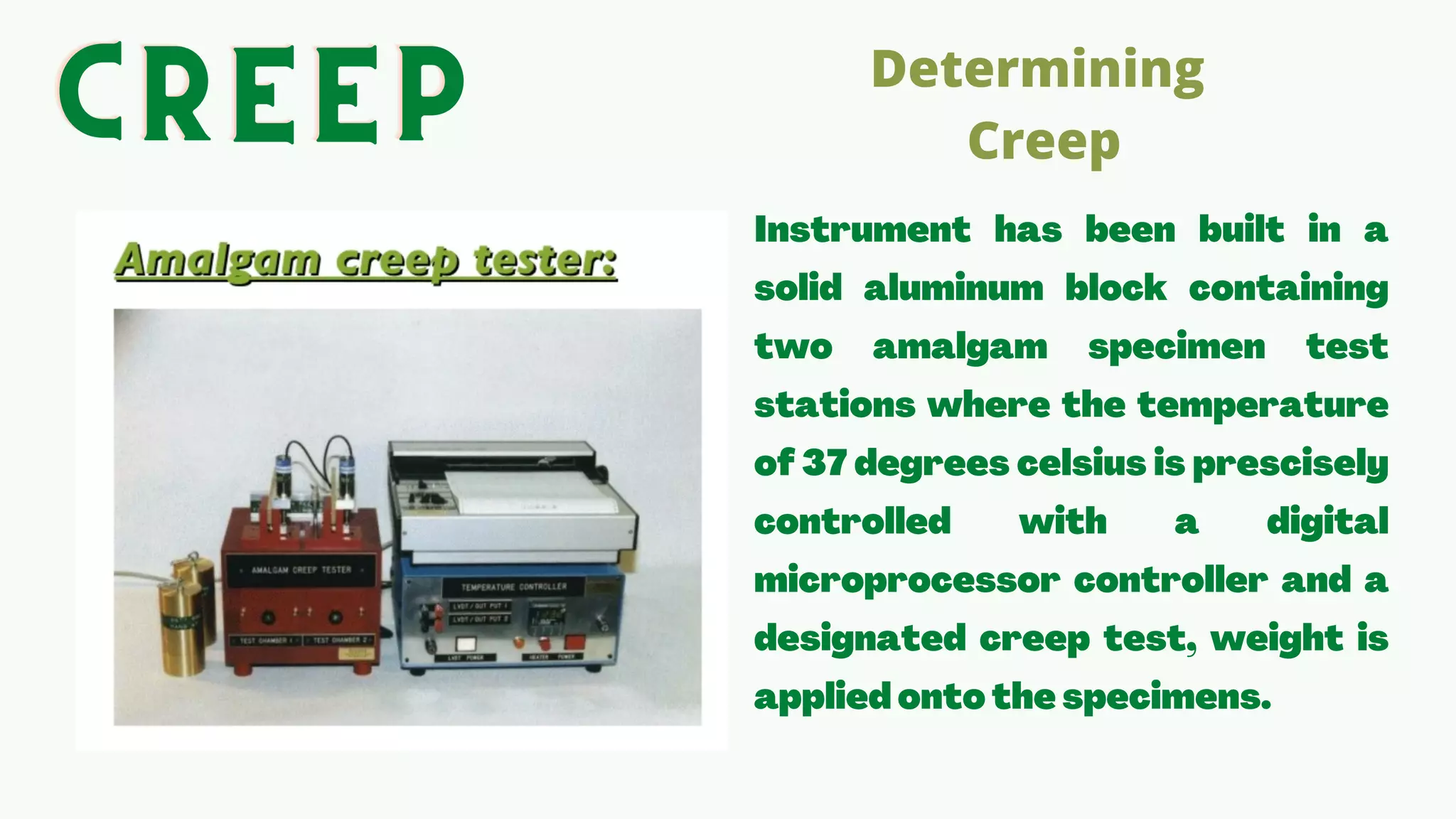 Amalgam Creeps and Marginal Breakdown | PDF