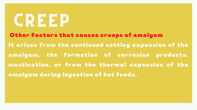 Amalgam Creeps and Marginal Breakdown | PDF | Dental Health | Diseases ...