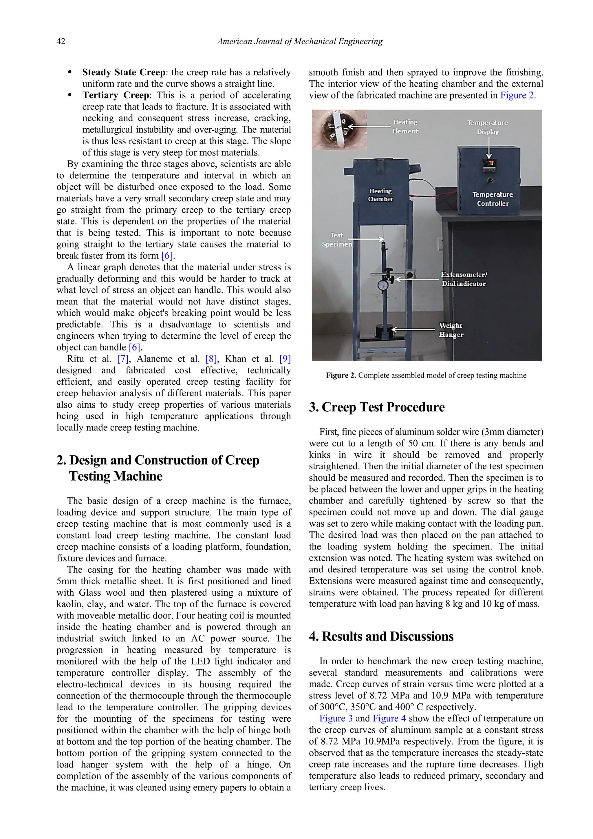 Performance Evaluation of a Low Cost Creep Testing Machine | PDF