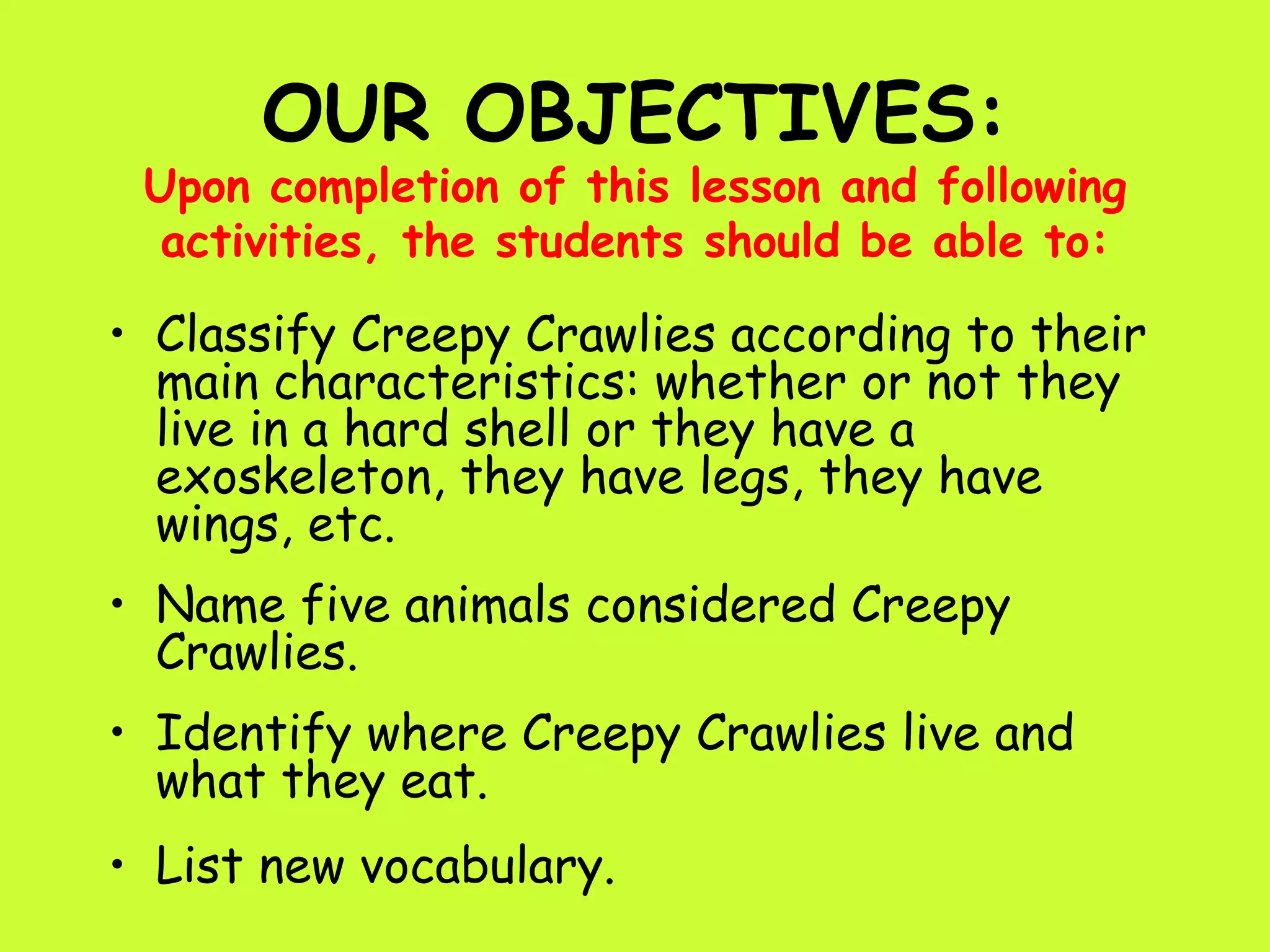 Creepy Crawlies Final Version | PPT