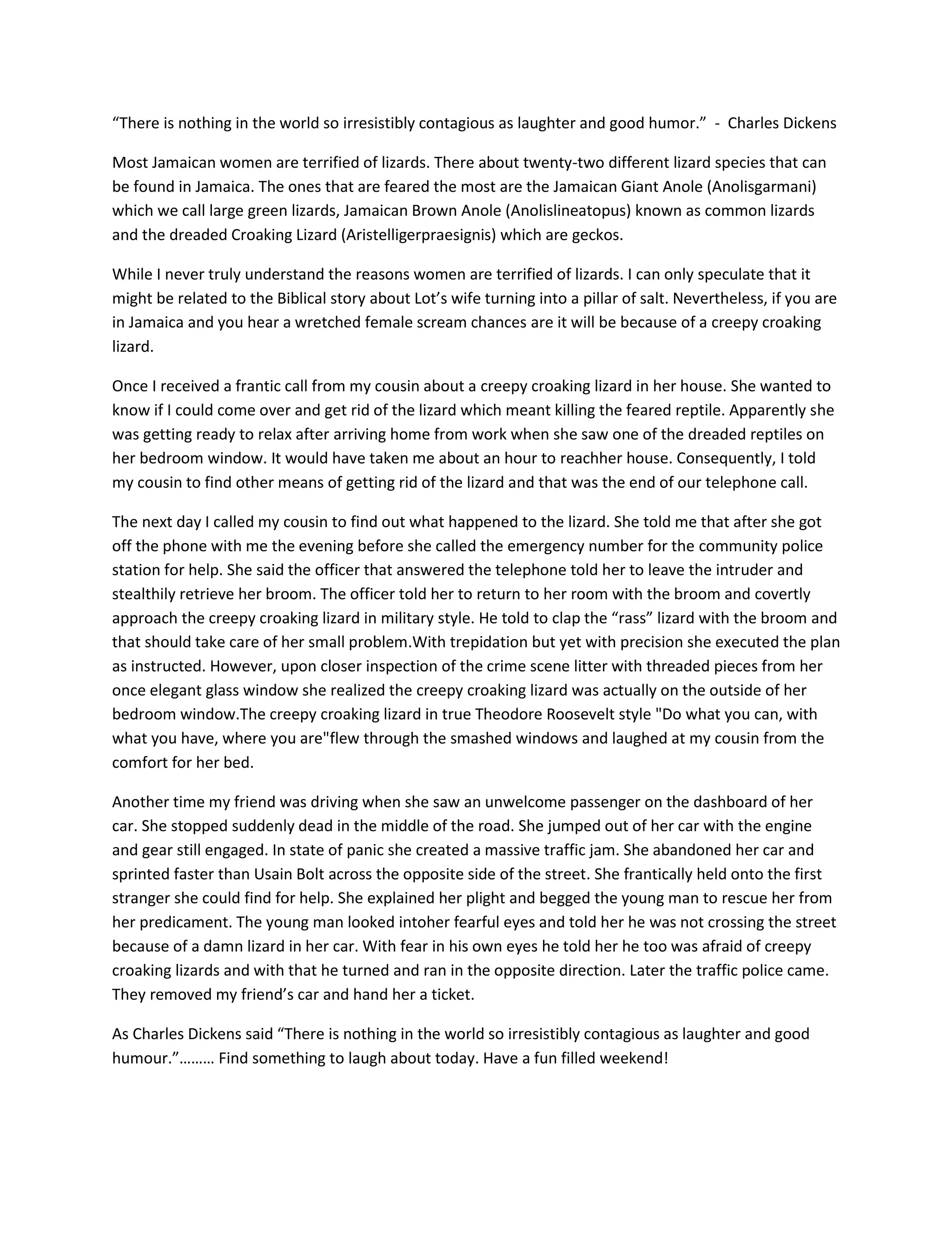 Creepy Croaking Lizard | DOCX