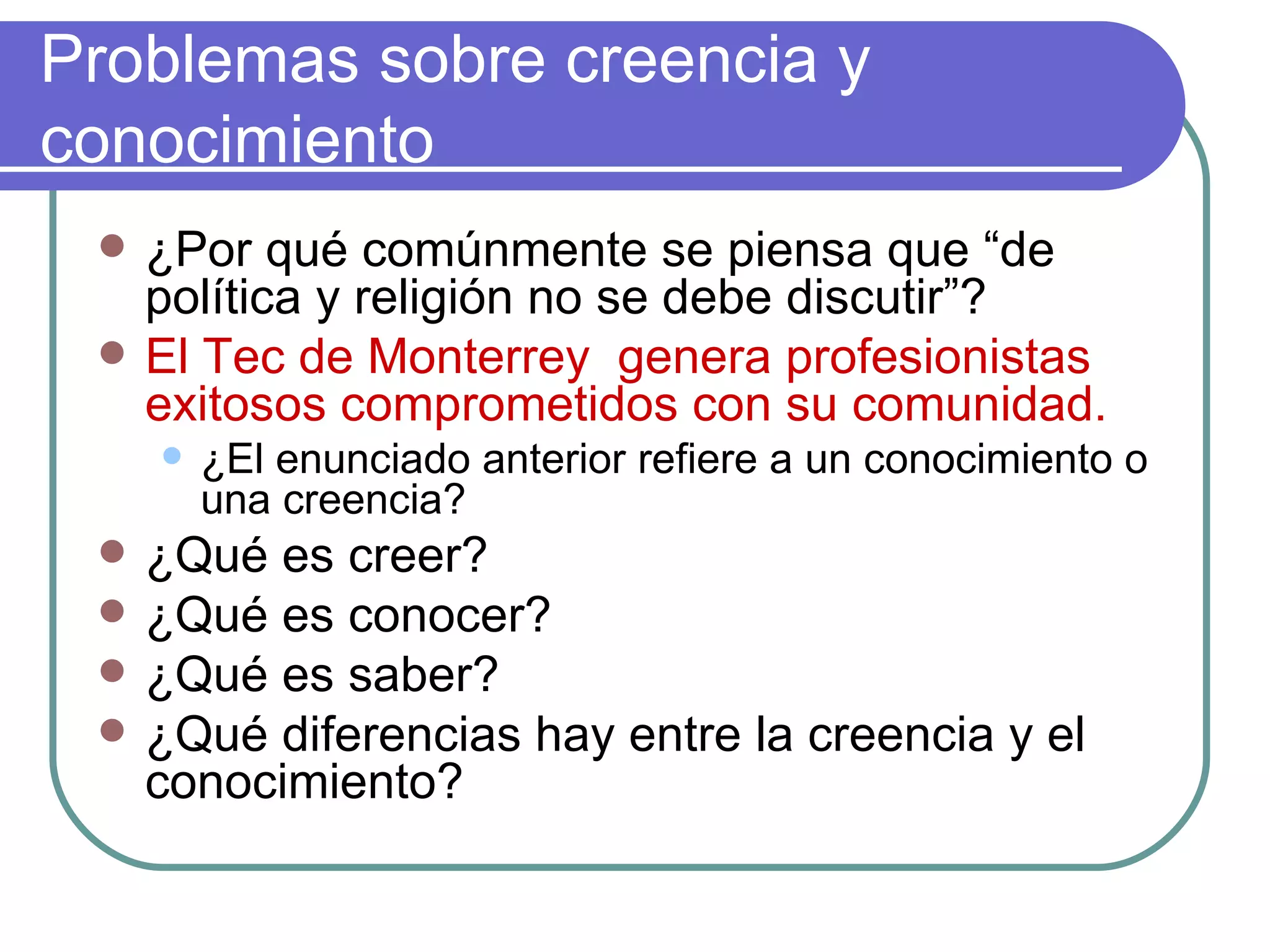 Creer saber conocer. Resumen de la introduccion del Texto de Luis ...