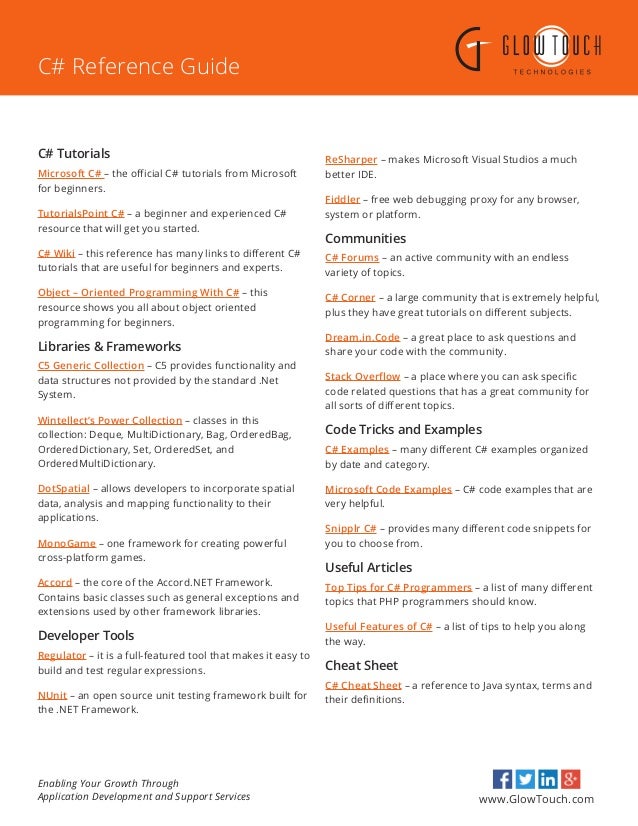 C# Reference Guide C# Reference Guide