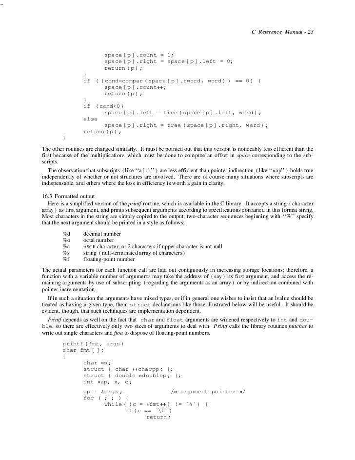 C reference manual