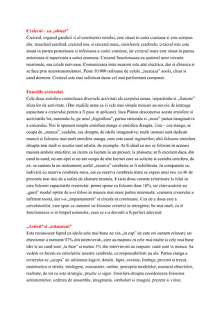 Creierul forma de cunoastere si intelepciune | DOCX